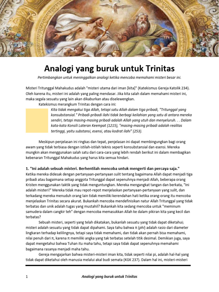 Analogi Yang Buruk Untuk Trinitas | PDF