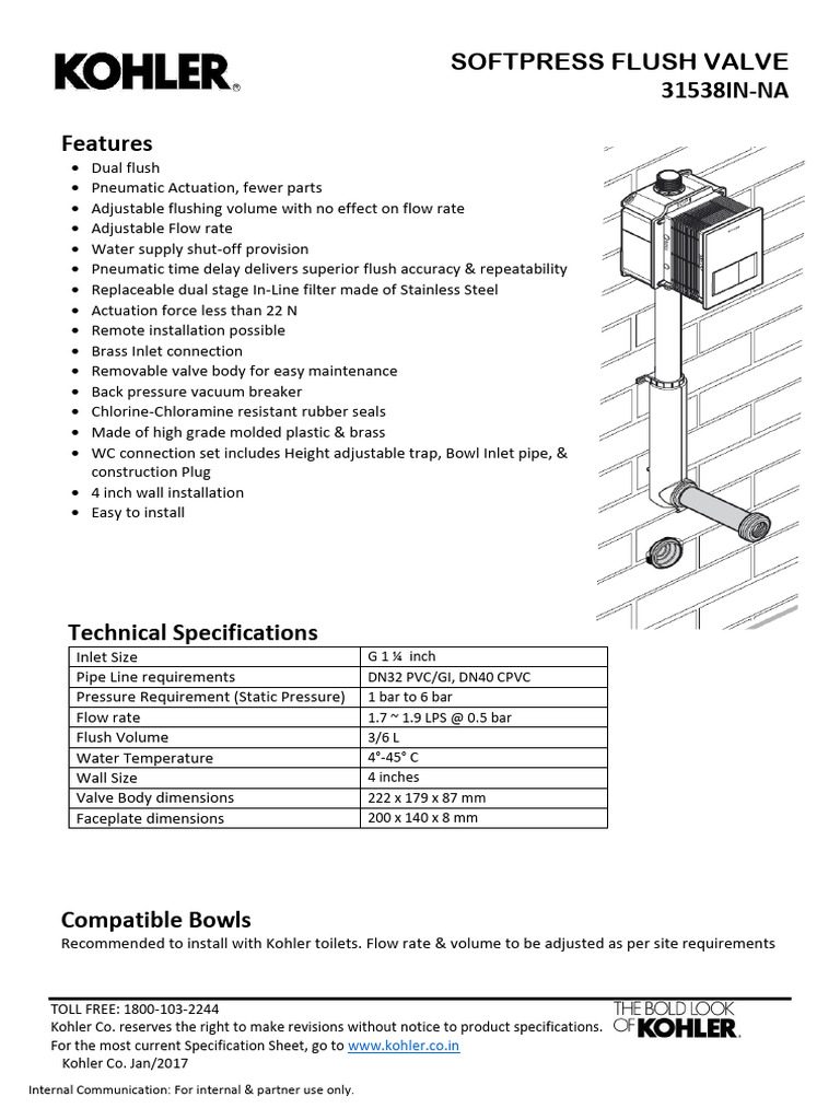 K-31538IN Spec INDIA Kohler en | PDF