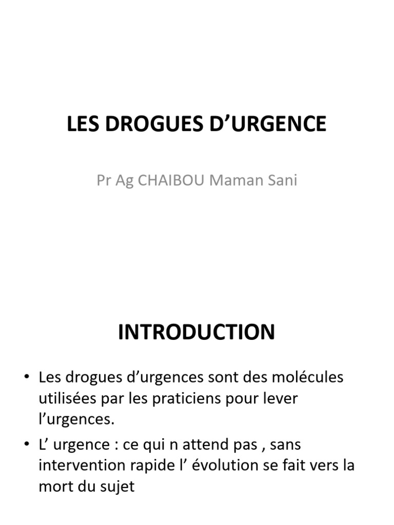 Les Drogues D'urgence | PDF