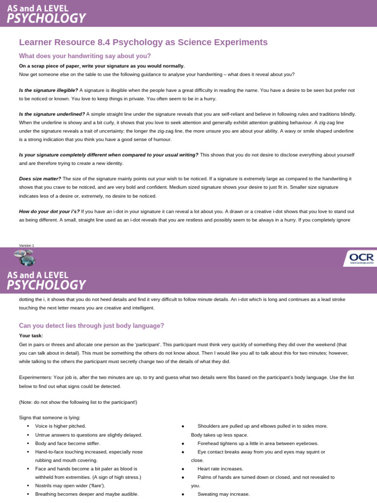 (YES) Activity 8.4 Psych As Sci Exp | PDF