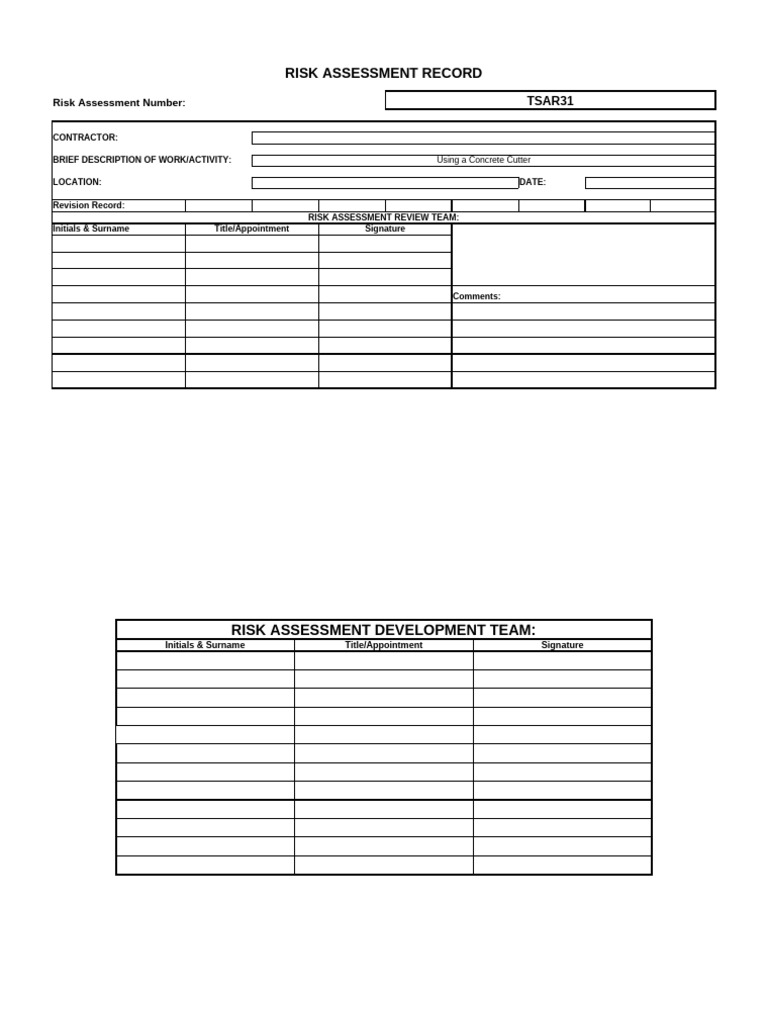 Concrete Cutter Risk Assessment Guide | PDF | Personal Protective ...
