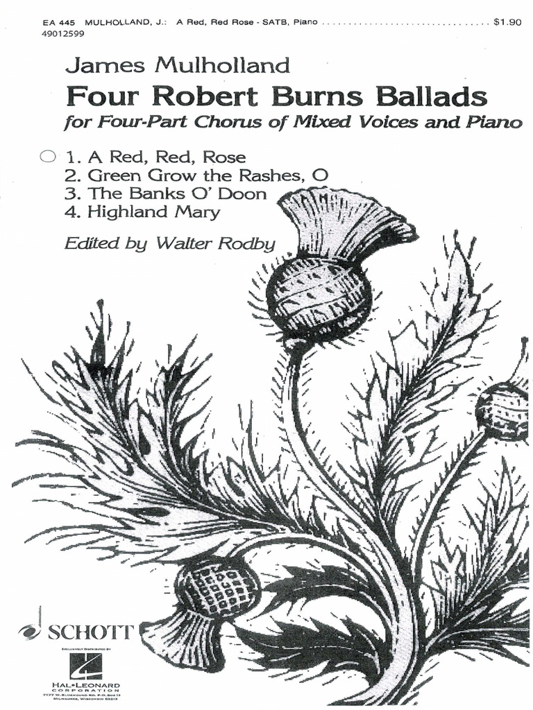 A Red, Red, Rose - Robert Burns Ballads | PDF