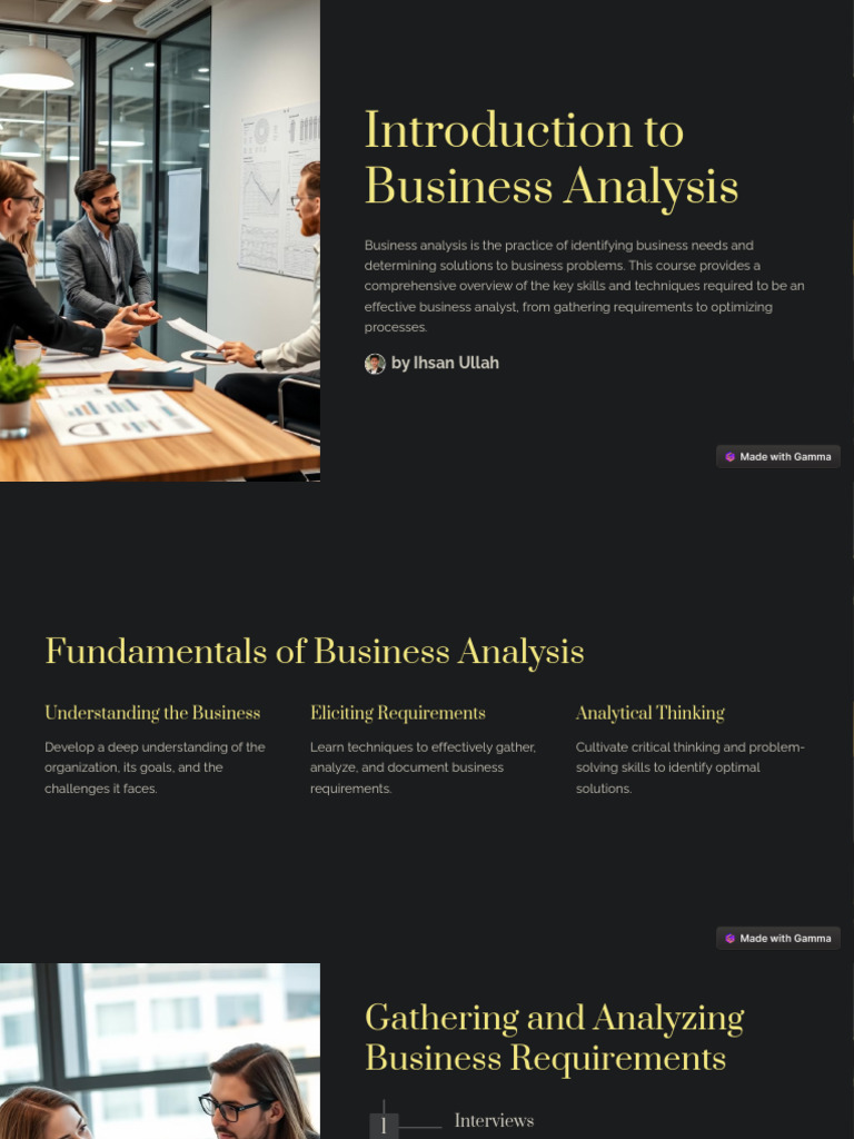 Introduction To Business Analysis | PDF