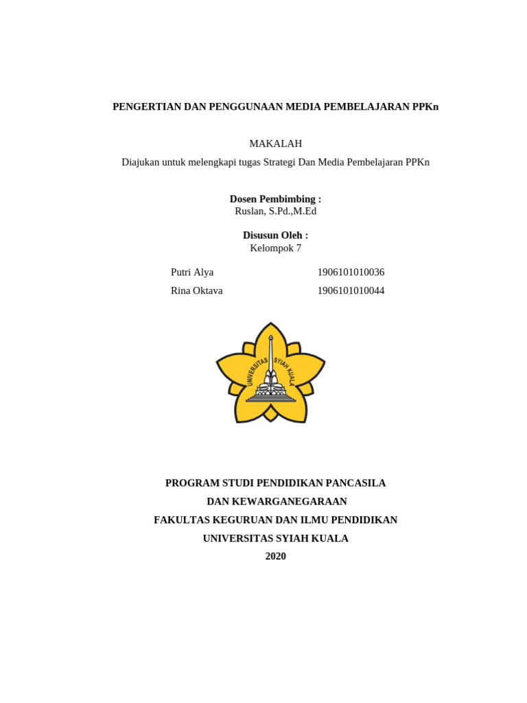 Makalah Kelompok 7 (Pengertian Dan Penggunaan Media Pembelajaran PPKn) | PDF
