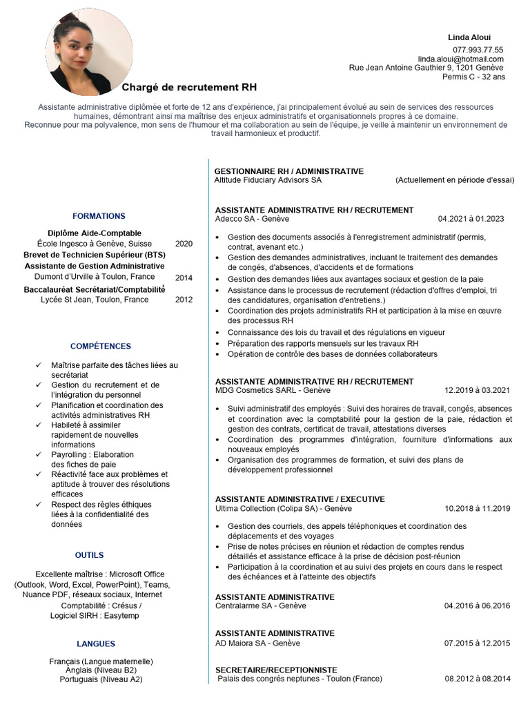 CV Chargé de Recrutement RH | PDF