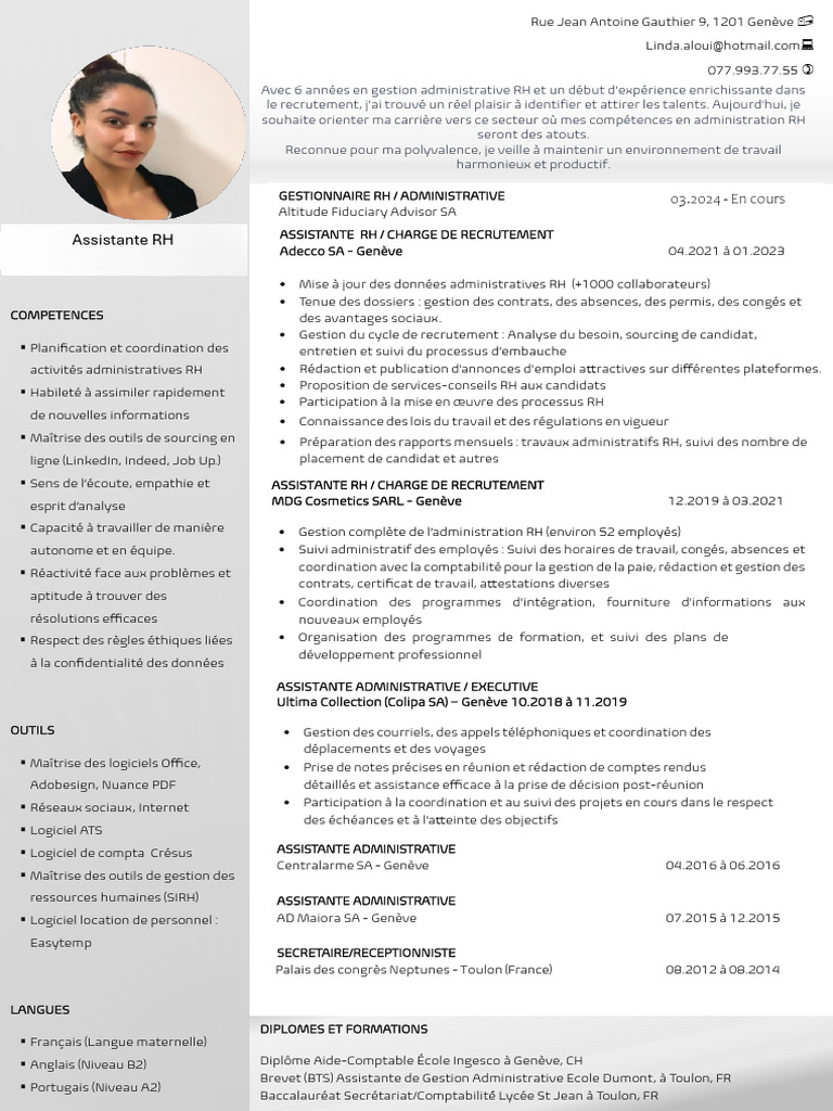 CV Assistante RH | PDF