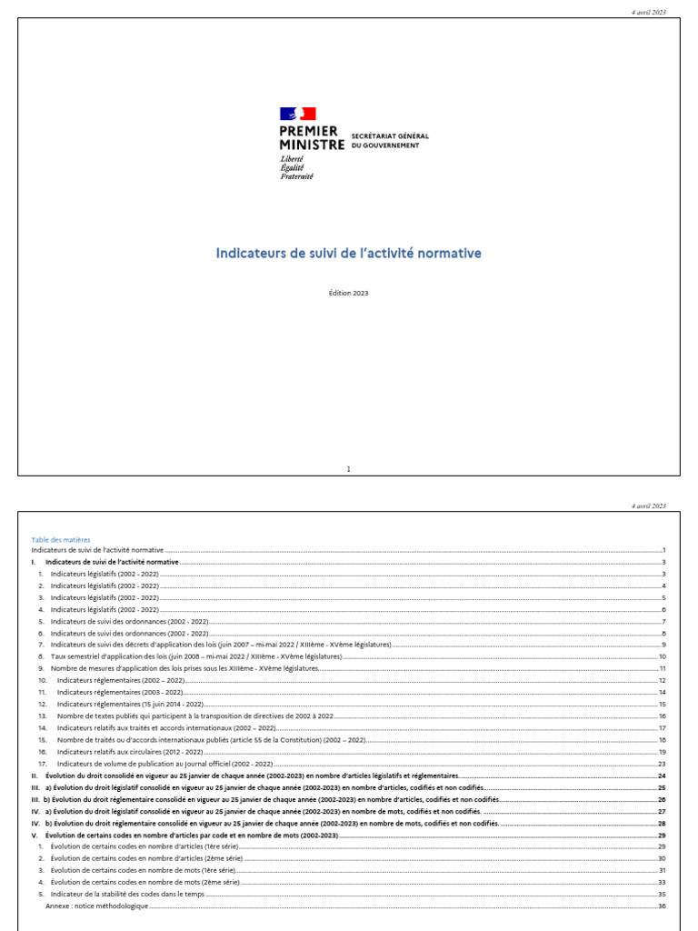 Indicateurs - 2023 Suivi Normative | PDF