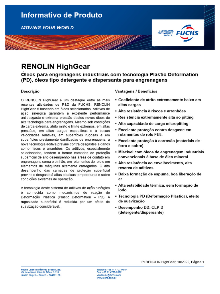RENOLIN HighGear Series - IP | PDF
