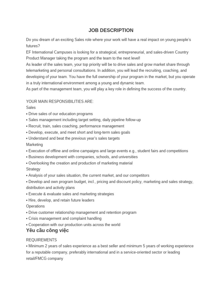 Job Description | PDF