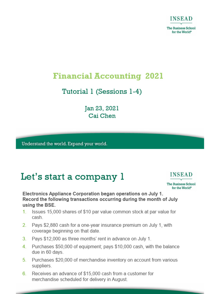 FA Tutorial 01 Handout | PDF