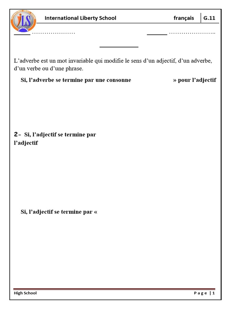 L'adverbe | PDF