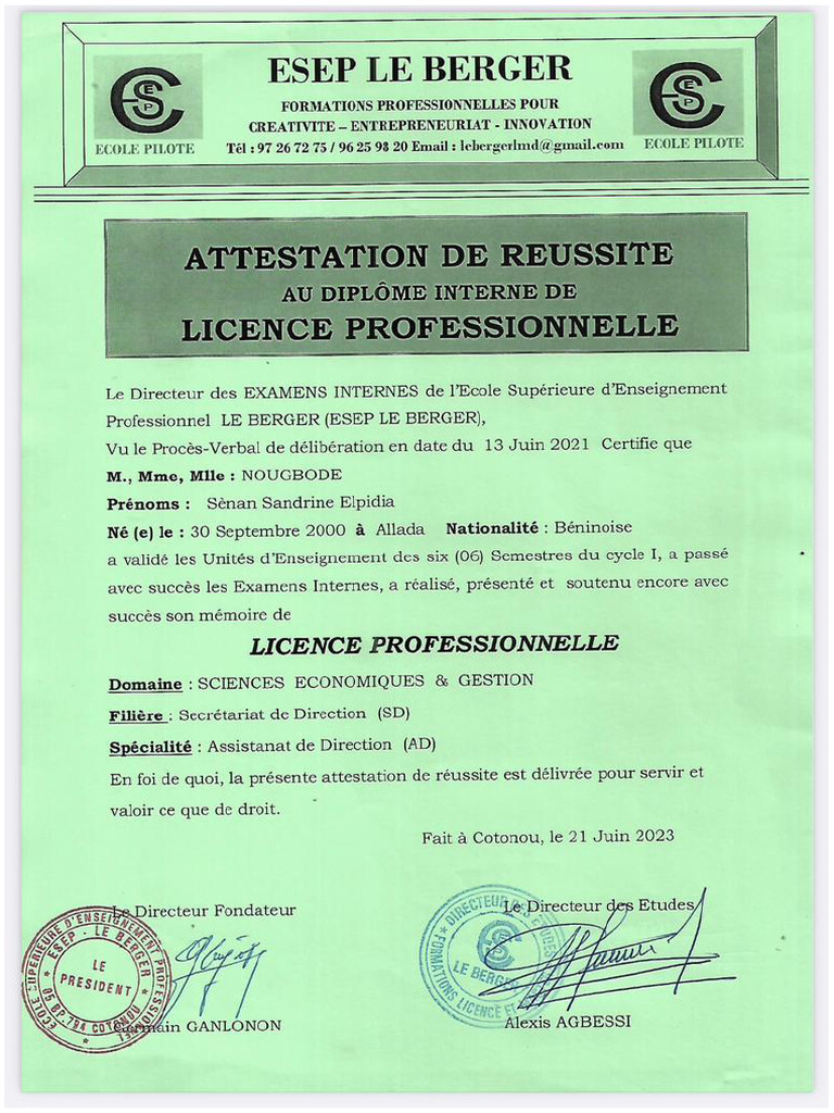 Attestation de Réussite PDF | PDF Attestation de Réussite PDF | PDF