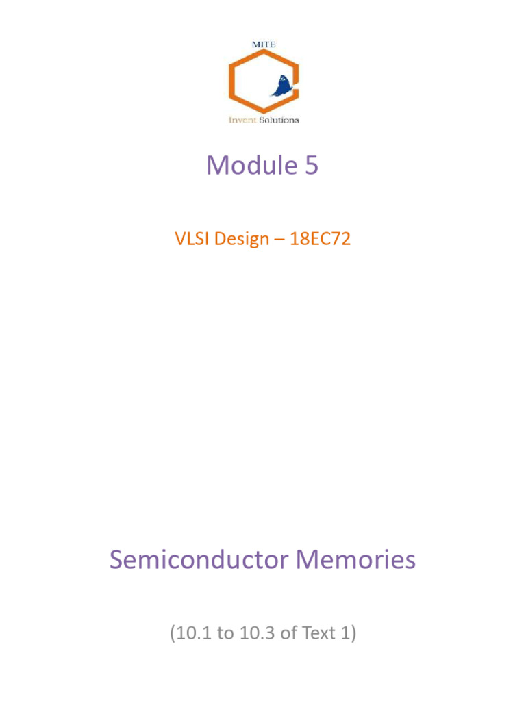 Module 3 - Memory Design | PDF