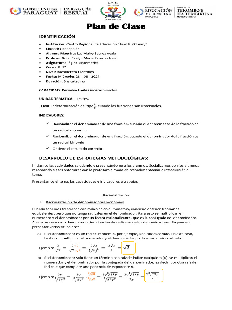 Plan de Clase 3 | PDF