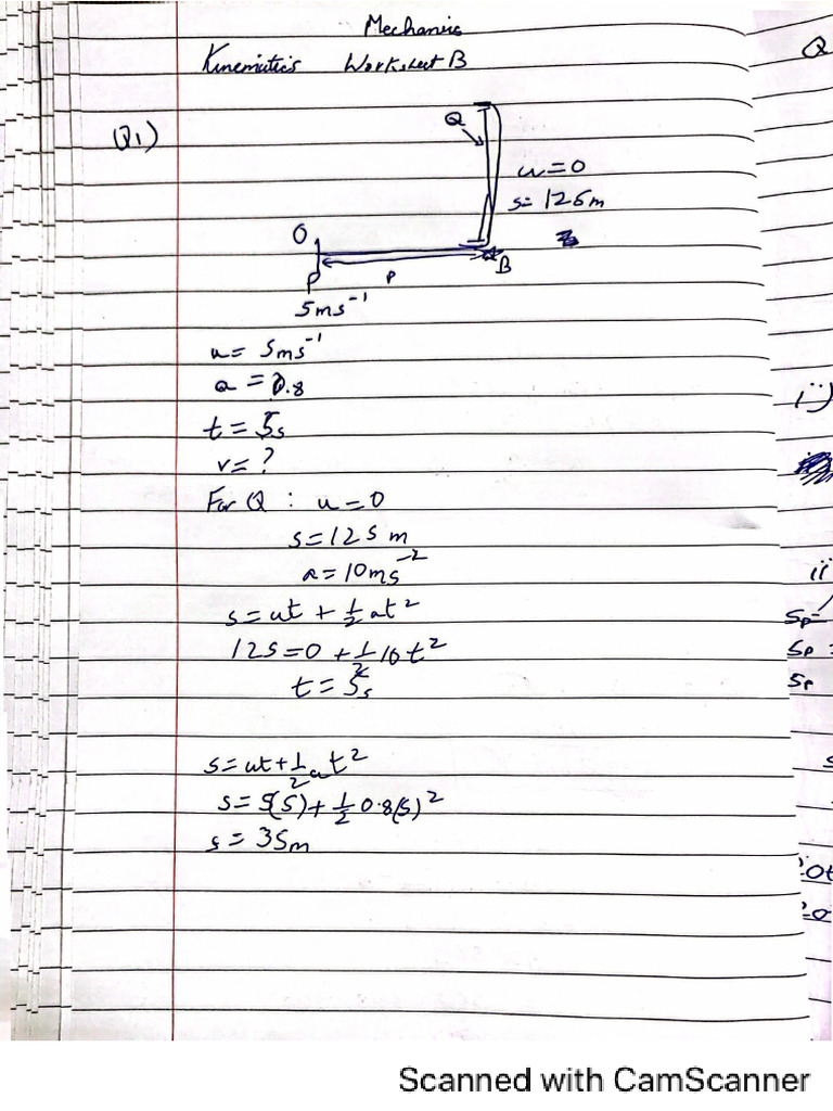Kinematics Worksheet B | PDF