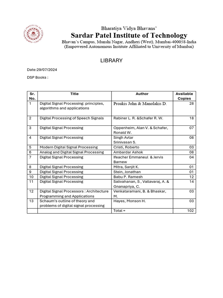 DSP Books 29-07-2024 | PDF