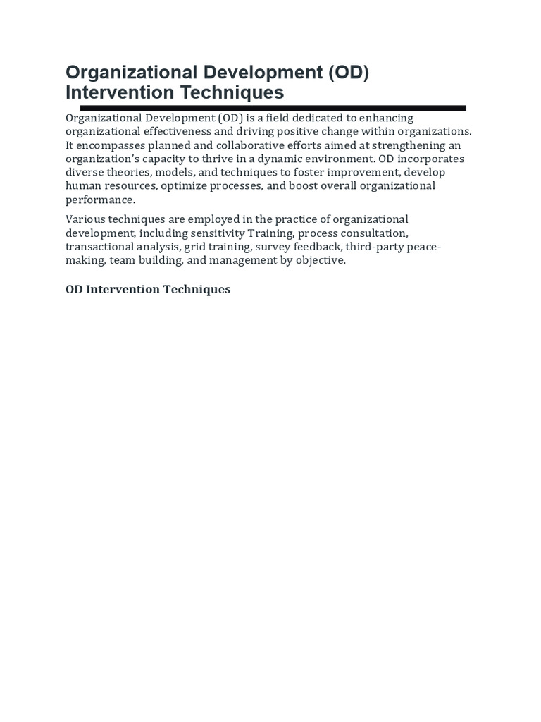 OD Interventions | PDF