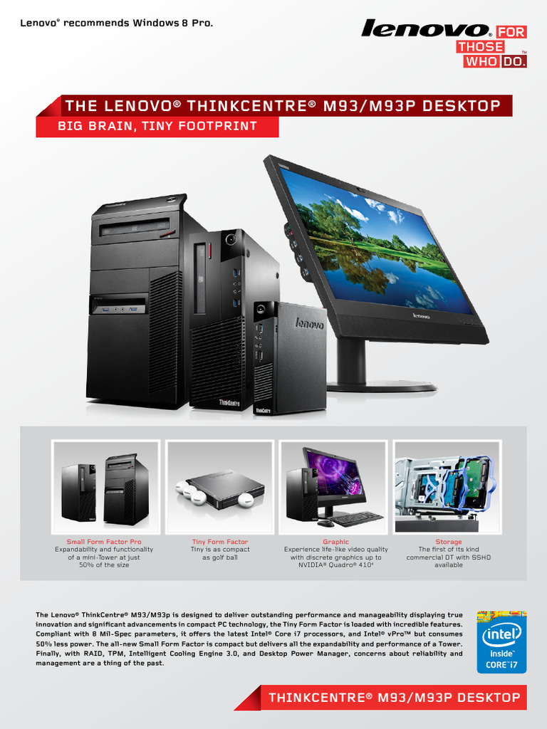 ThinkCentre M93p Desktops Datasheet | PDF | Usb | Desktop Computer