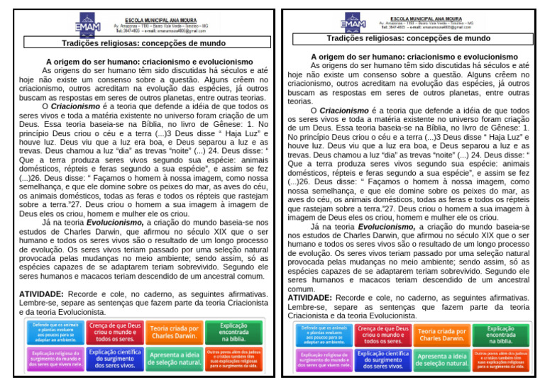 Mito Da Criação - Criac Evolu | PDF