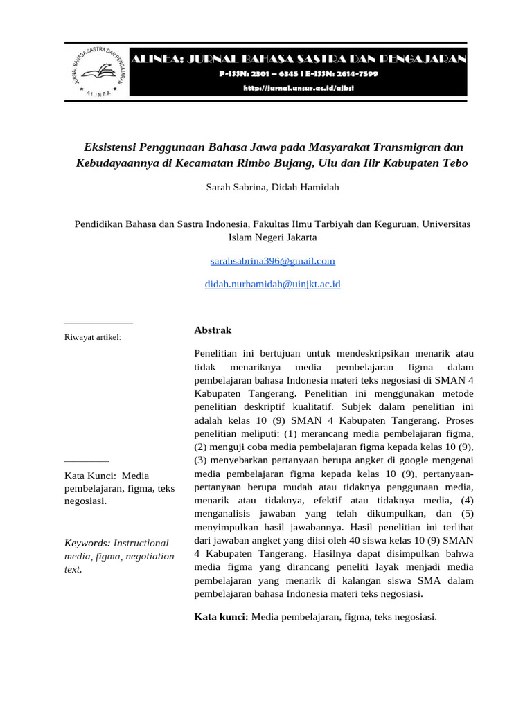 Jurnal Alinea Sarah Sabrina | PDF