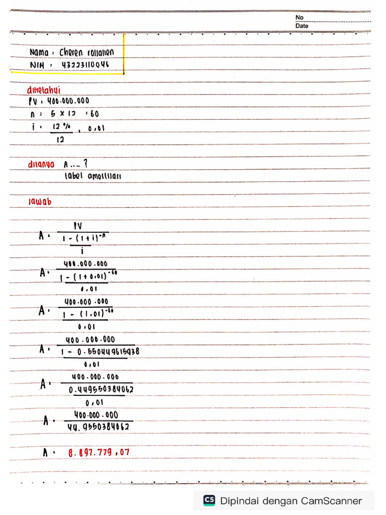 Tugas Math - Amortisasi | PDF