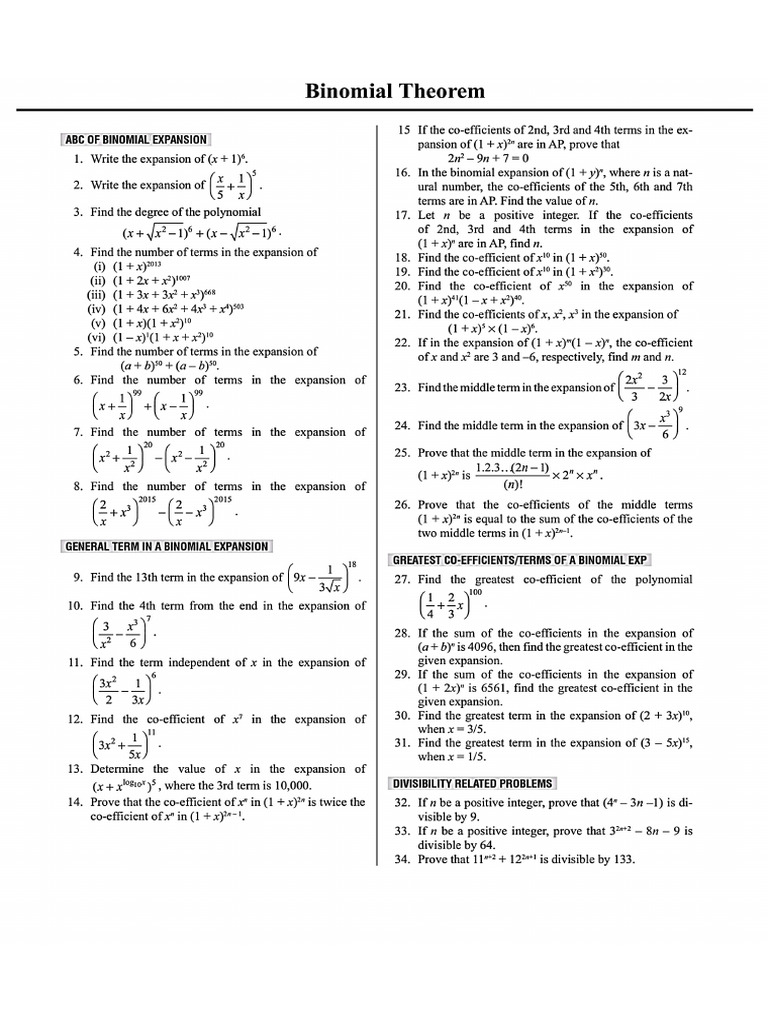 Binomial Theorem | PDF