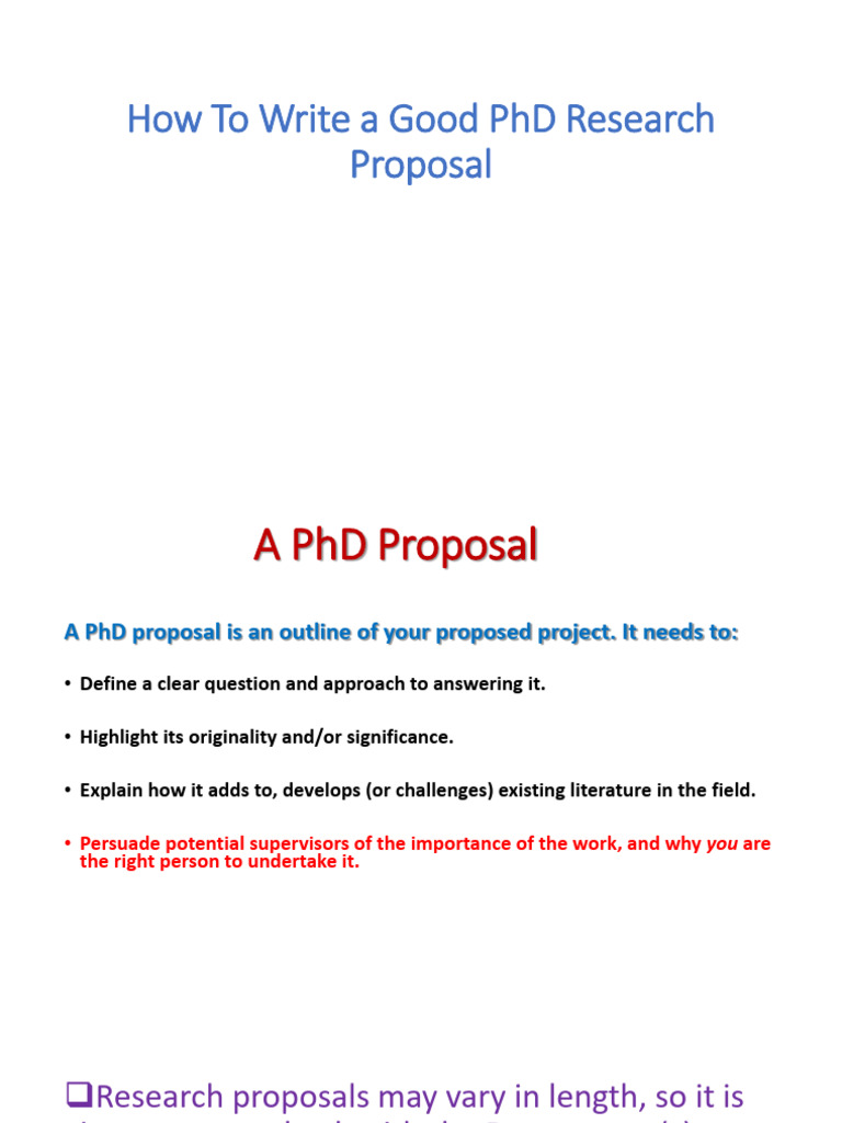 1.5 How To Write A Good PHD Research Proposal | PDF