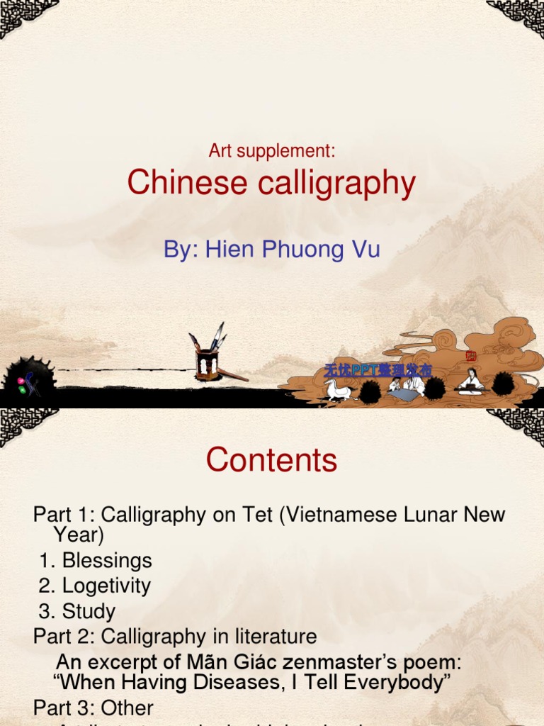 Chinese Calligraphy: Tet and Literature | PDF | Classics