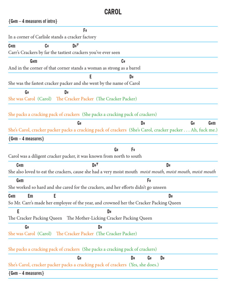 Carol | PDF | Snack Food | Biscuit