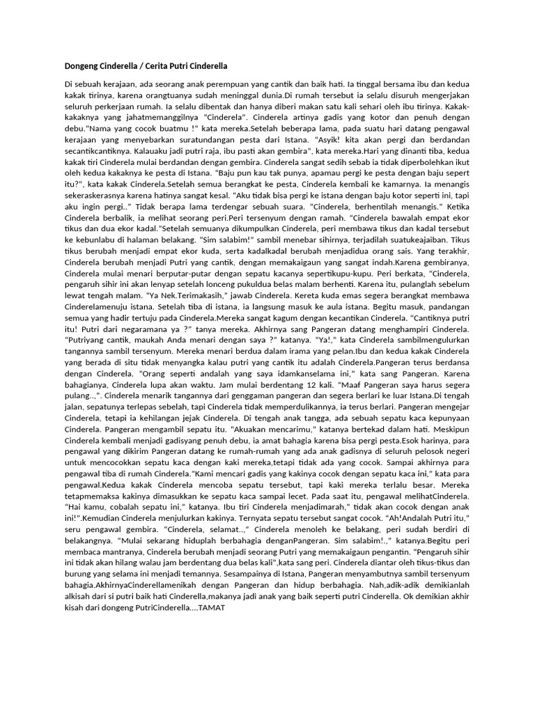Dongeng Cinderella | PDF