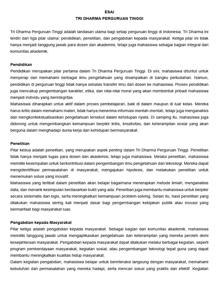 Tri Dharma Perguruan Tinggi-Revisi | PDF
