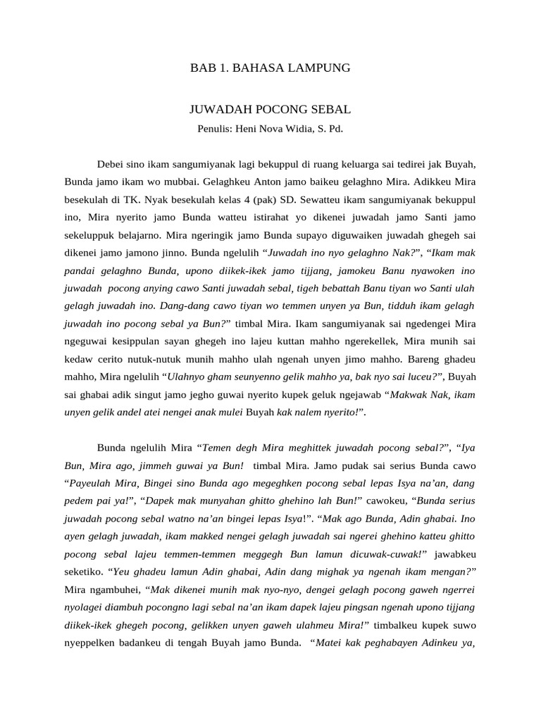 Cerita Anak - Kue Pocong Sebal - Heni Nova Widia | PDF