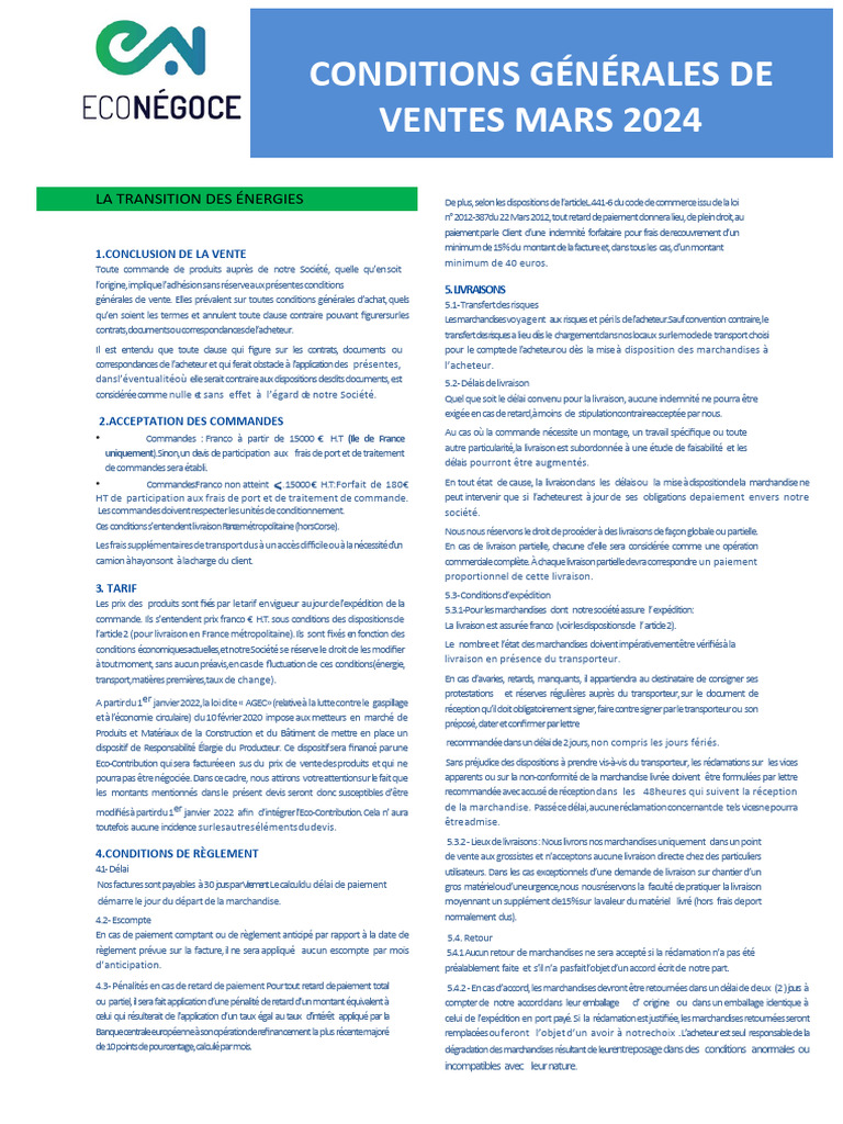 CGV Econegoce | PDF