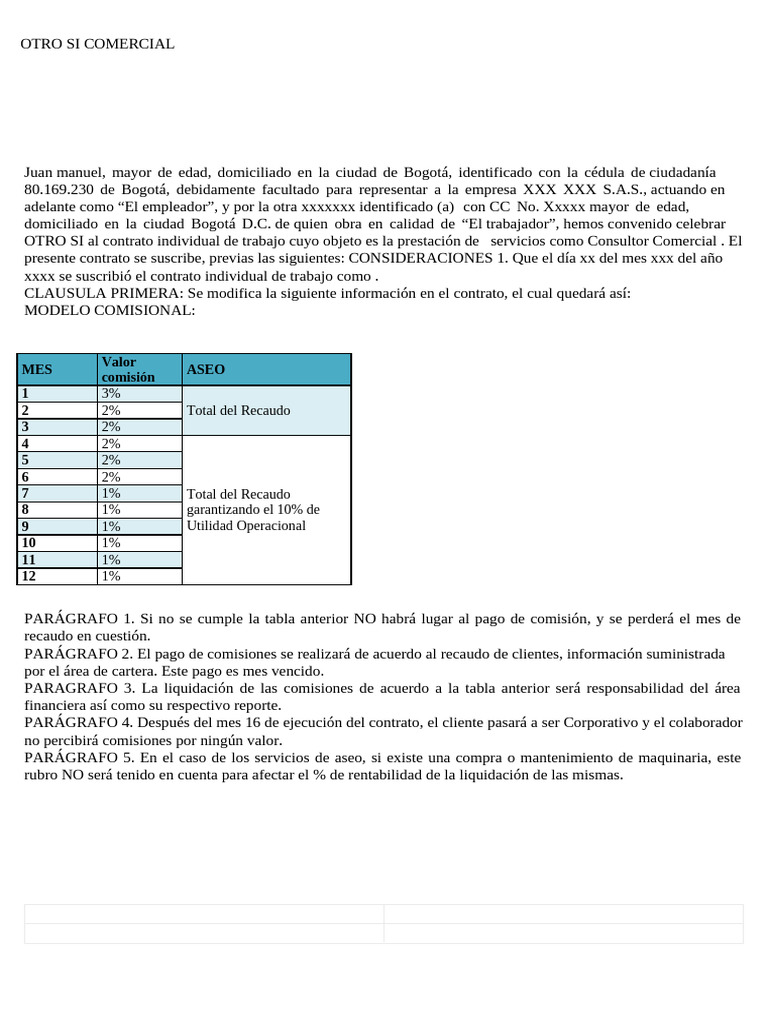 MODELO EDITABLE COMISIONAL - Otro | PDF