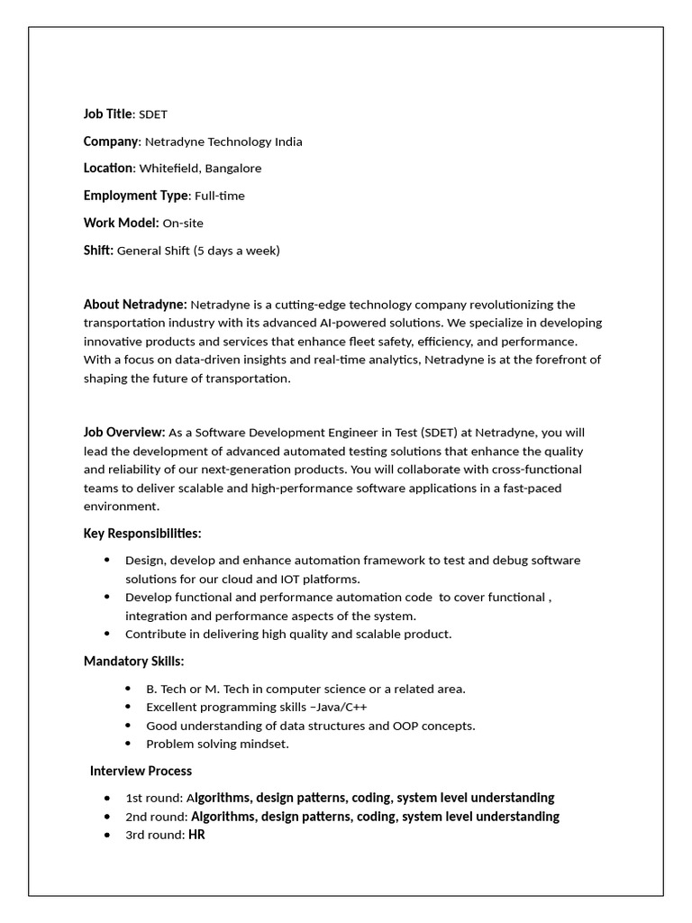 Campus 2025 Cloud SDET | PDF