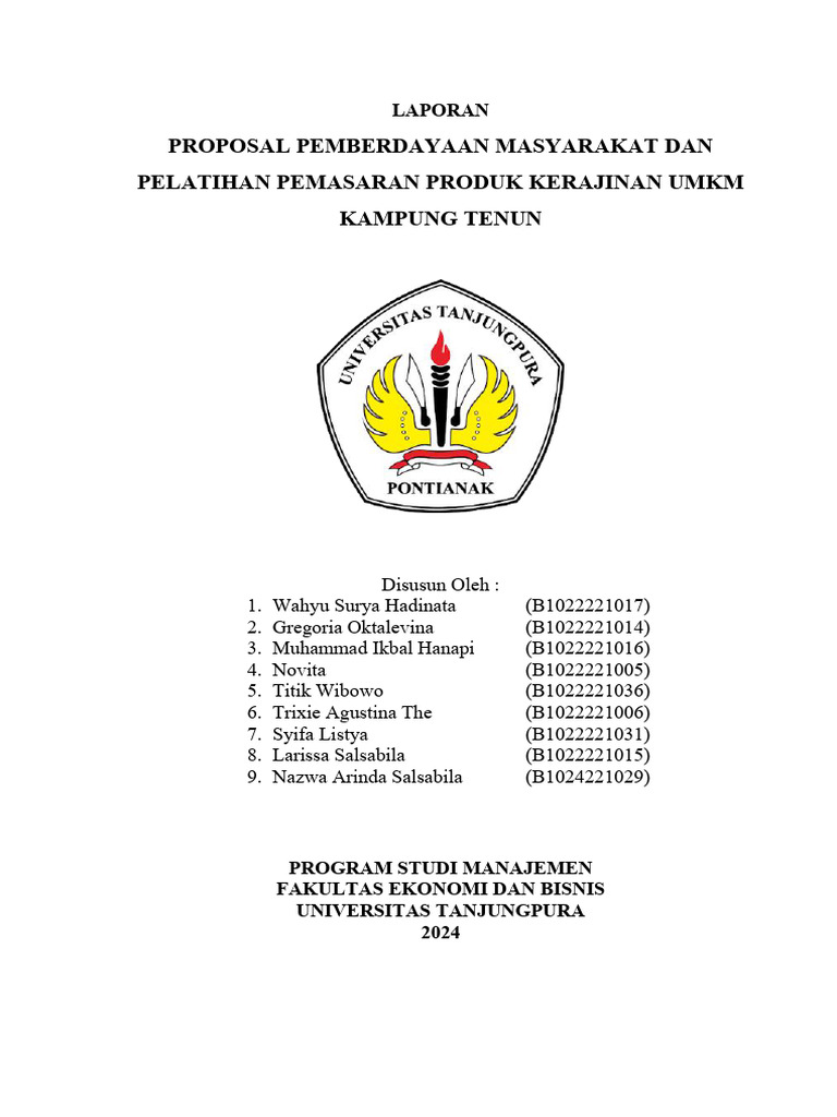 Laporan Proposal Tenun | PDF