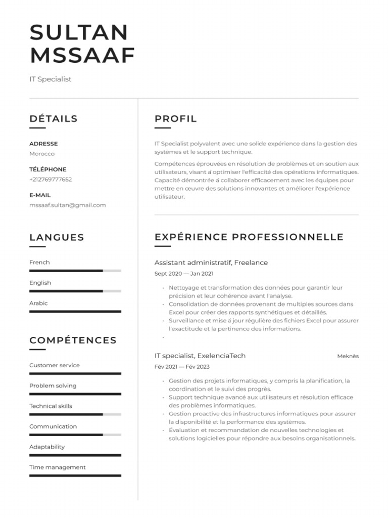 Resume Sultan FR | PDF