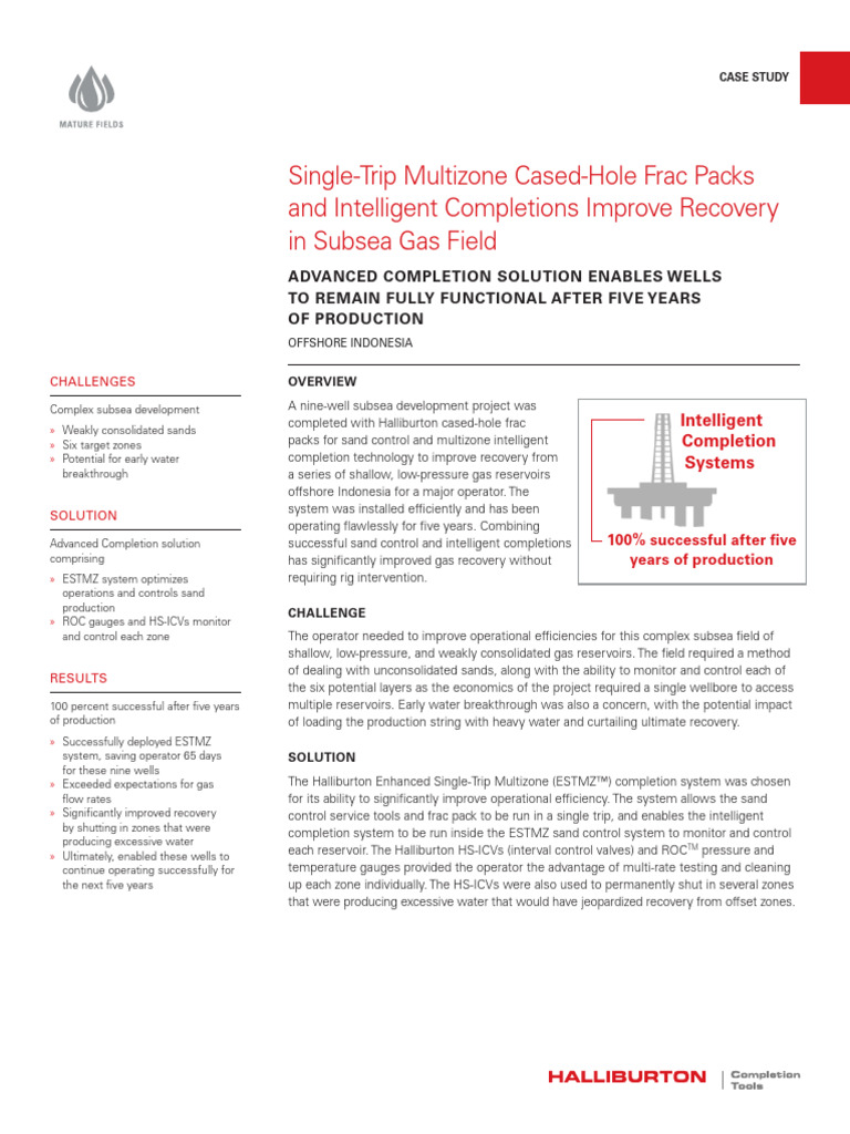 Single-Trip Multizone Cased-Hole Frac Packs and Intelligent Completions ...