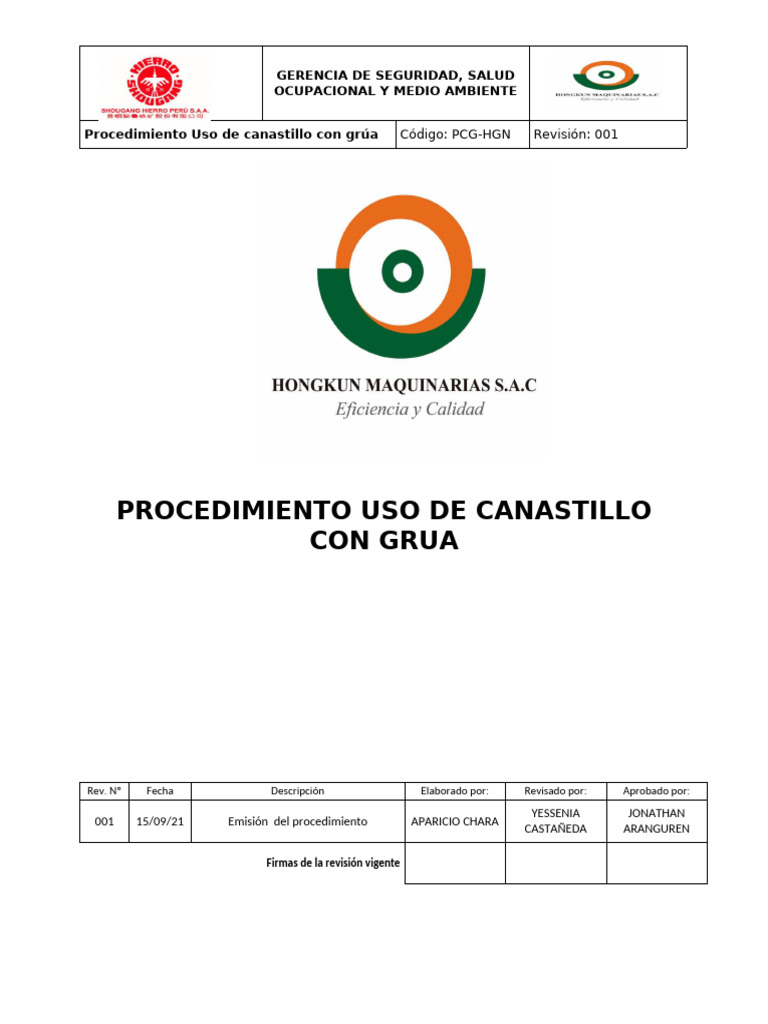Procedimiento Canastillo | PDF