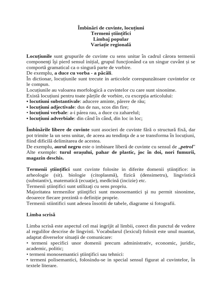 Imbinari de Cuvinte | PDF