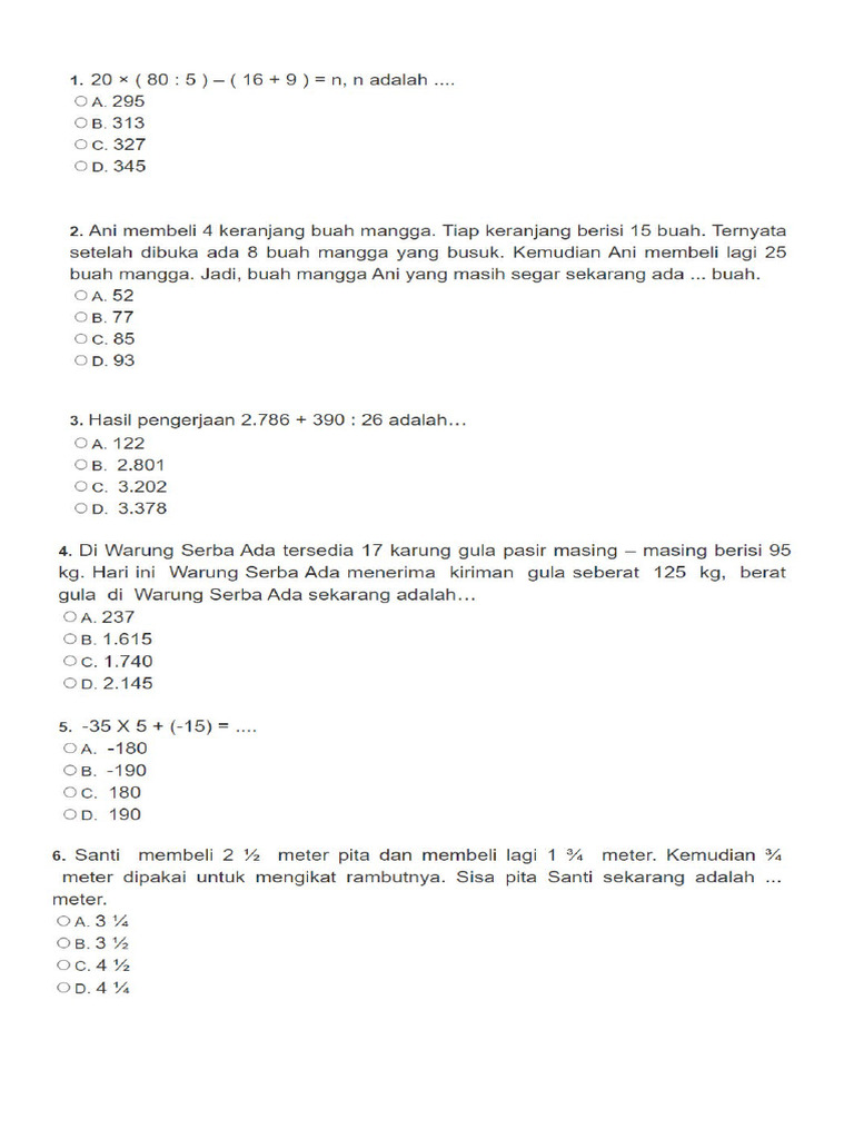Latihan Soal PPDB | PDF