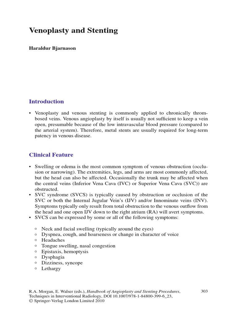 SVC Obstruction Angio and Stents 1 | PDF
