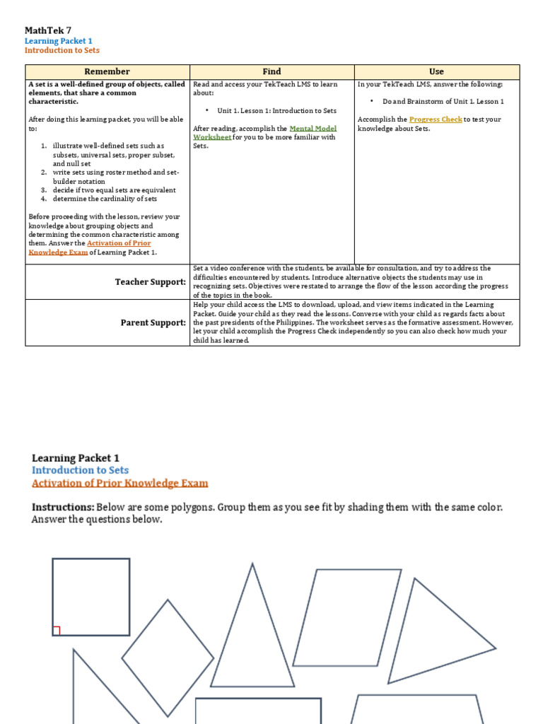 Learning Packet MT7 U1 | PDF