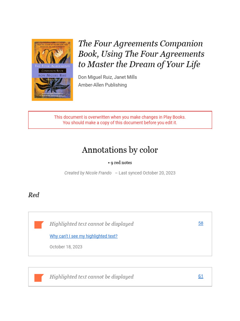 The Four Agreements Guidebook | PDF