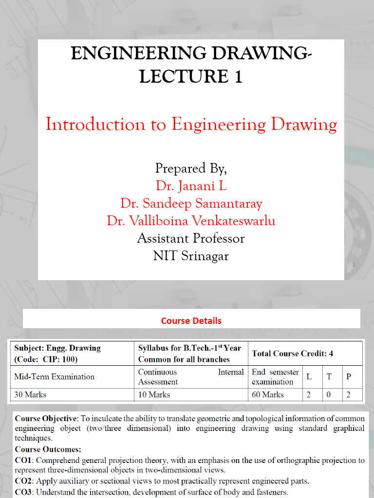 Lec 1 Introduction To Engineering Drawing | PDF