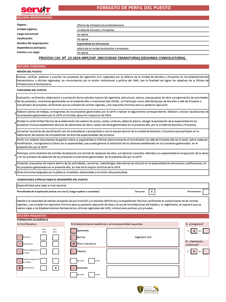 Segunda Convocatoria Cas 023-2024-Inpe-Oip | PDF