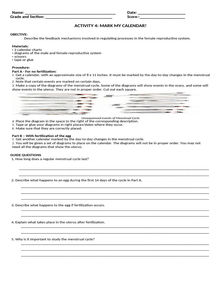 Module 1A ctivity 4 - Mark My Calendar | PDF