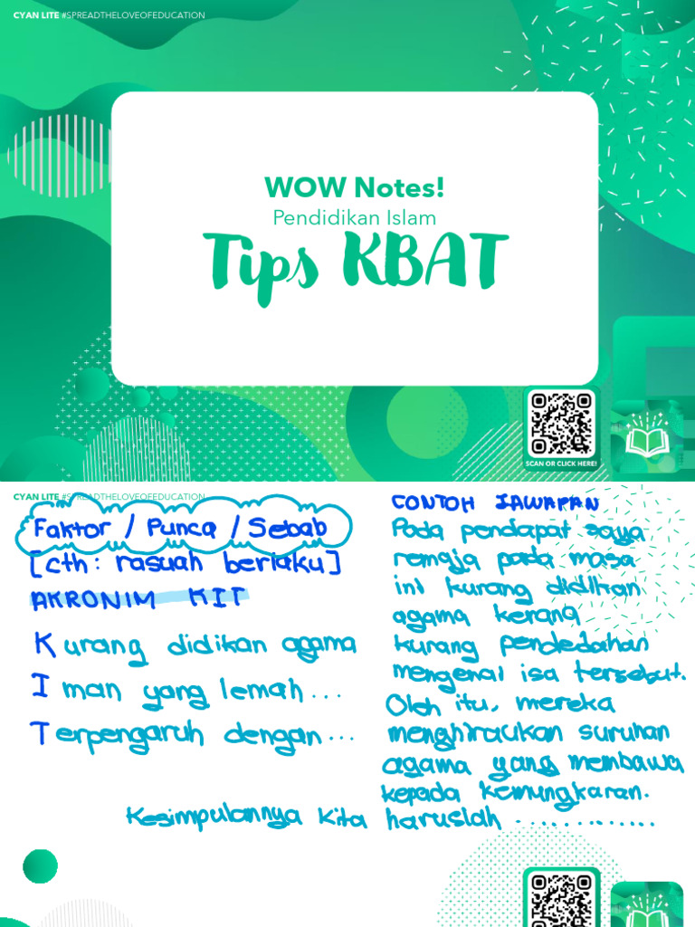 Tips KBAT Pendidikan Islam WOW Notes! | PDF