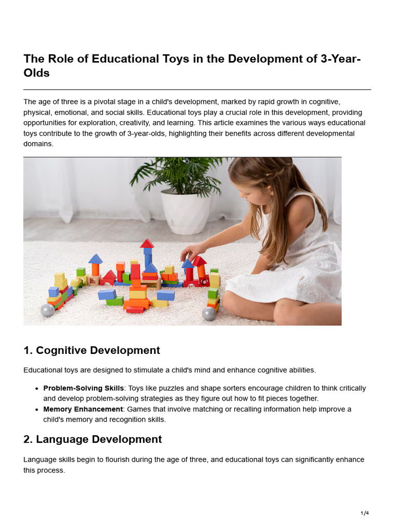 The Role of Educational Toys in The Development of 3-Year-Olds | PDF ...