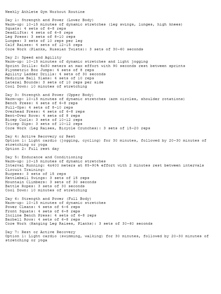 Gym Routine Pdf